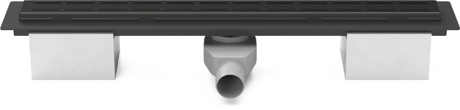 Sumidero lineal negro 1050 mm con desagüe lateral D50 y sifón giratorio ...