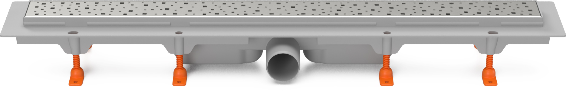 Sumidero lineal con desagüe lateral D50, 850 mm, rejilla Square brilla ...